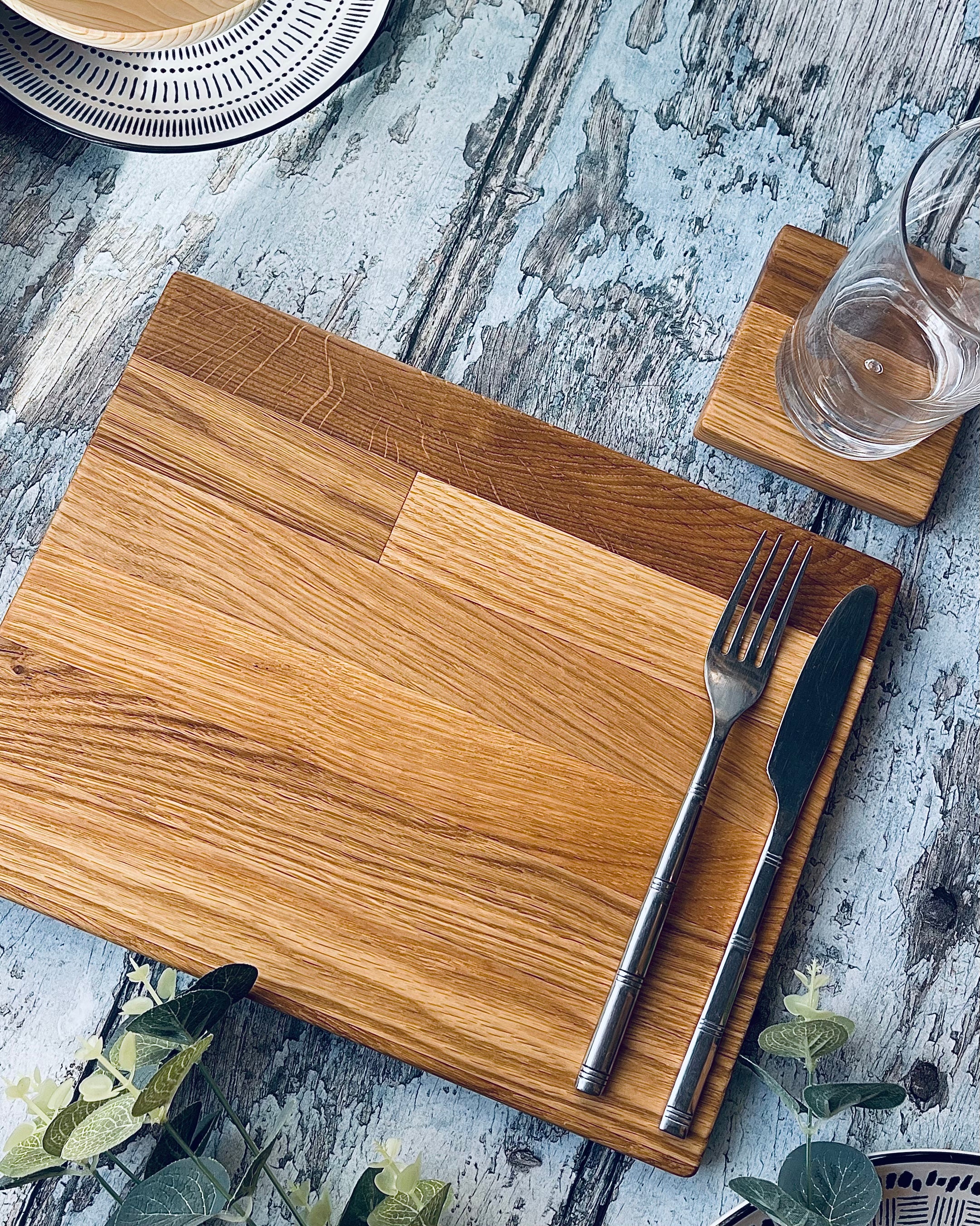 Solid Oak Rectangle Wooden Placemat Sets - Handmade Table Mats – The ...